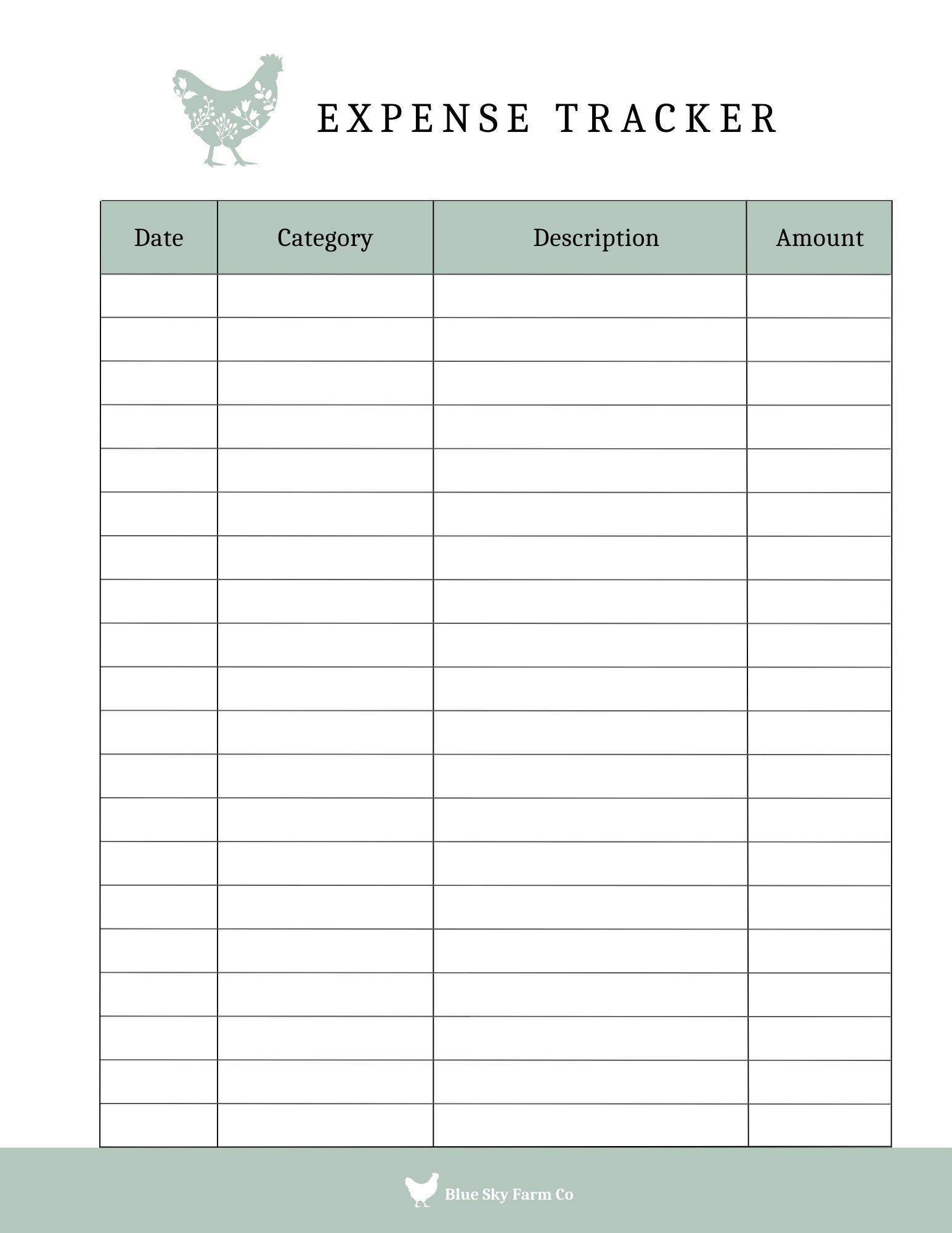 Printable Chicken Egg and Expense Tracker Journal for Chicken Expenses ...