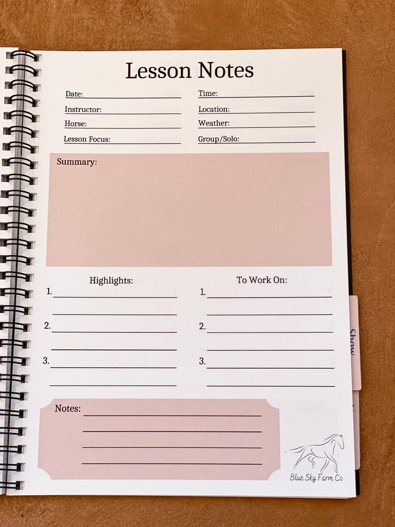 Equestrian Lesson Journal Dressage Horse Riding Journal Equestrian ...