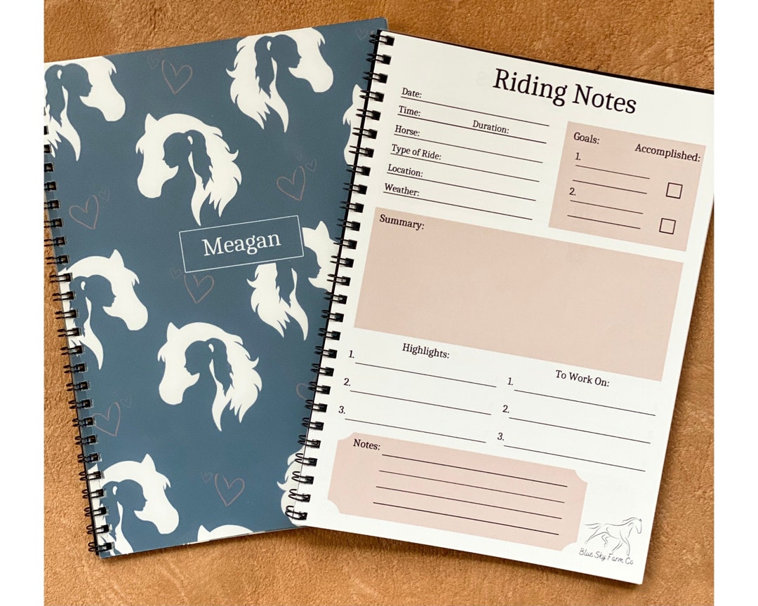 Personalized Journal Youth Horse Rider Training Log Custom Equestrian ...