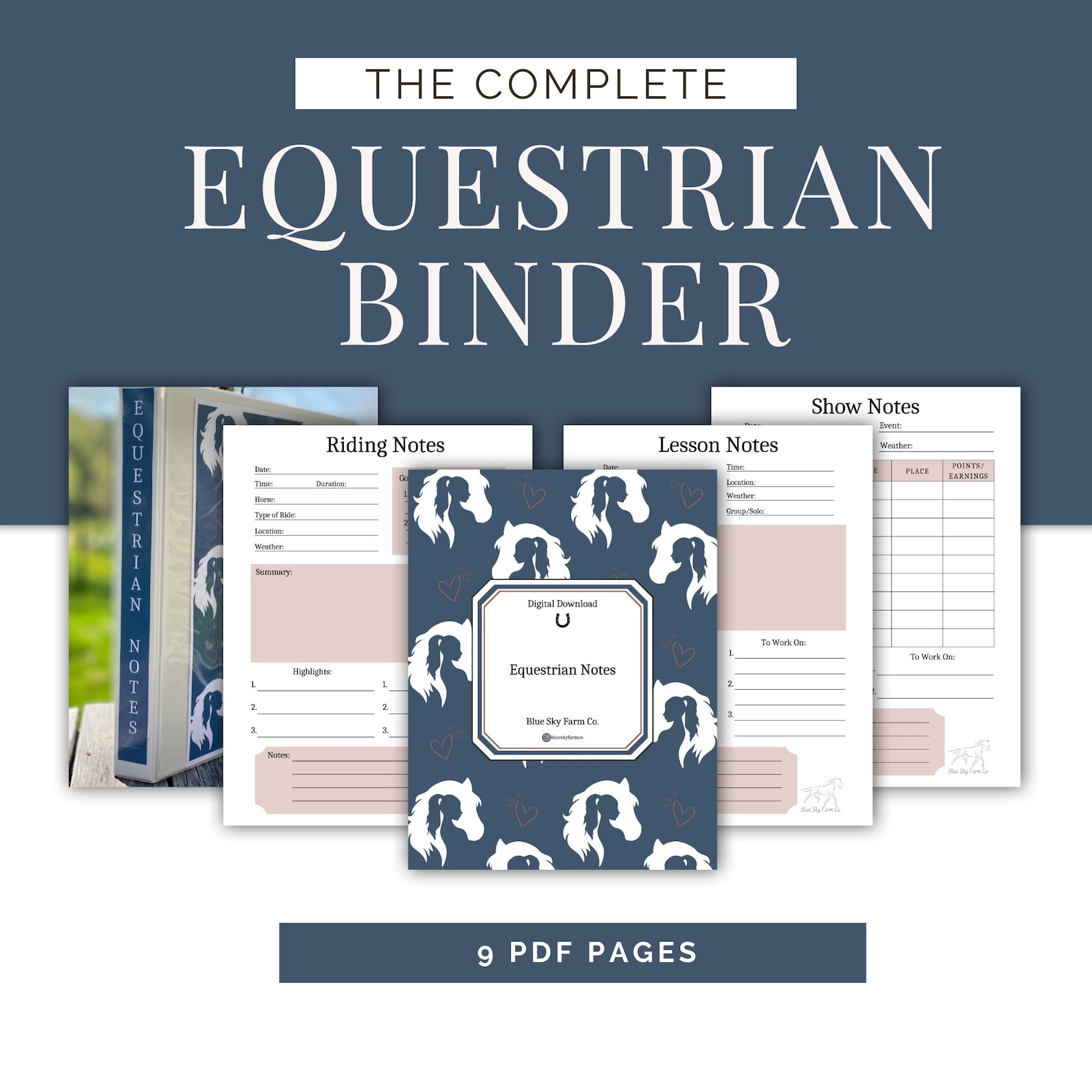 Equestrian Riding Journal Horse Printable Journal Horse Training Log ...