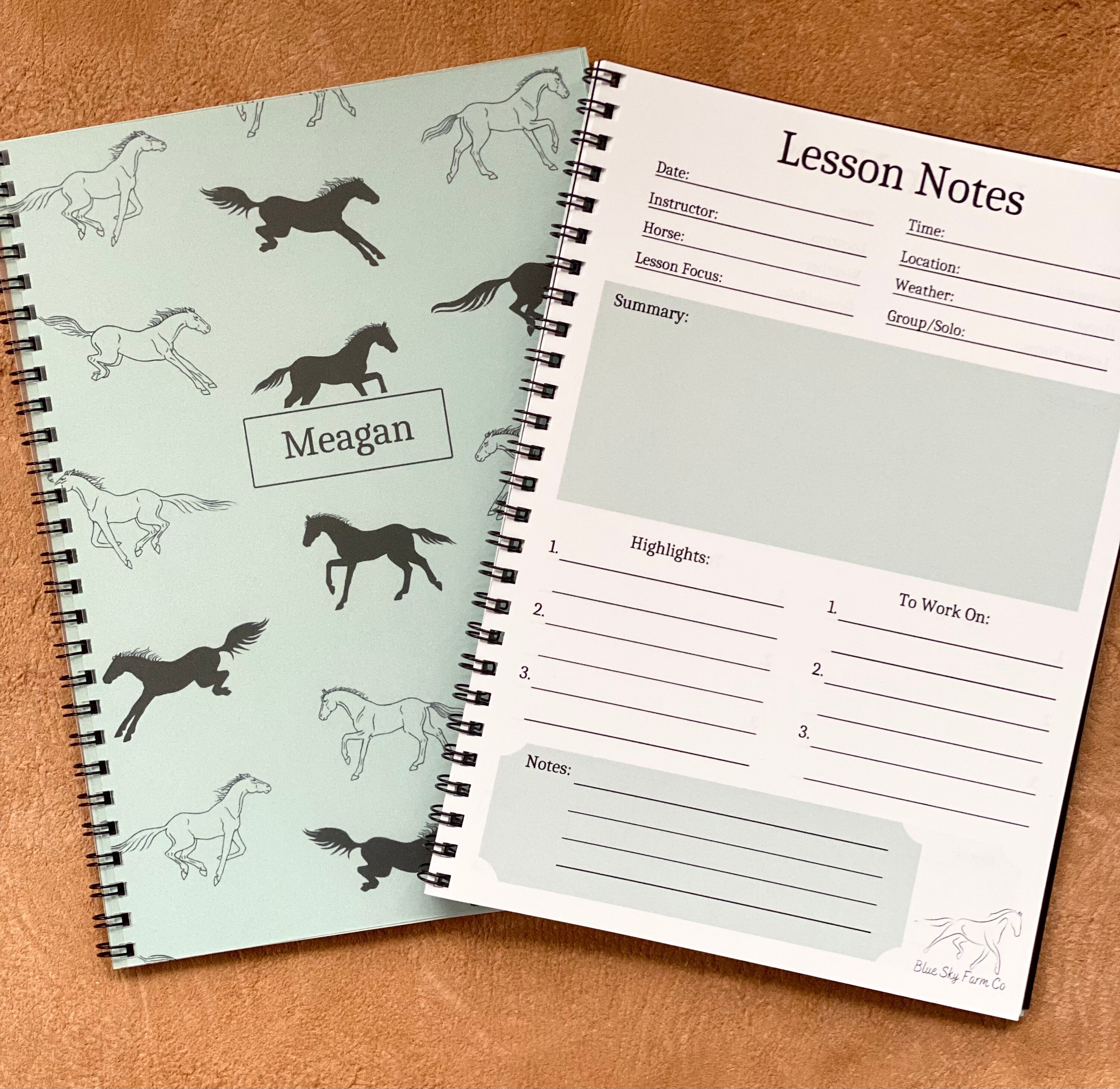 Personalized Horse Lesson Note Journal Equestrian Journal - Etsy
