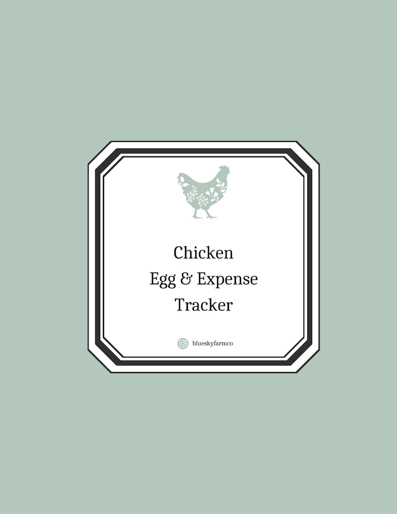 Printable Chicken Egg and Expense Tracker Journal for Chicken Expenses ...