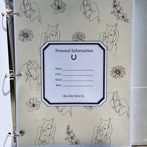 Equestrian Horse Printable Journal Horse Training Log Barn Gift for ...