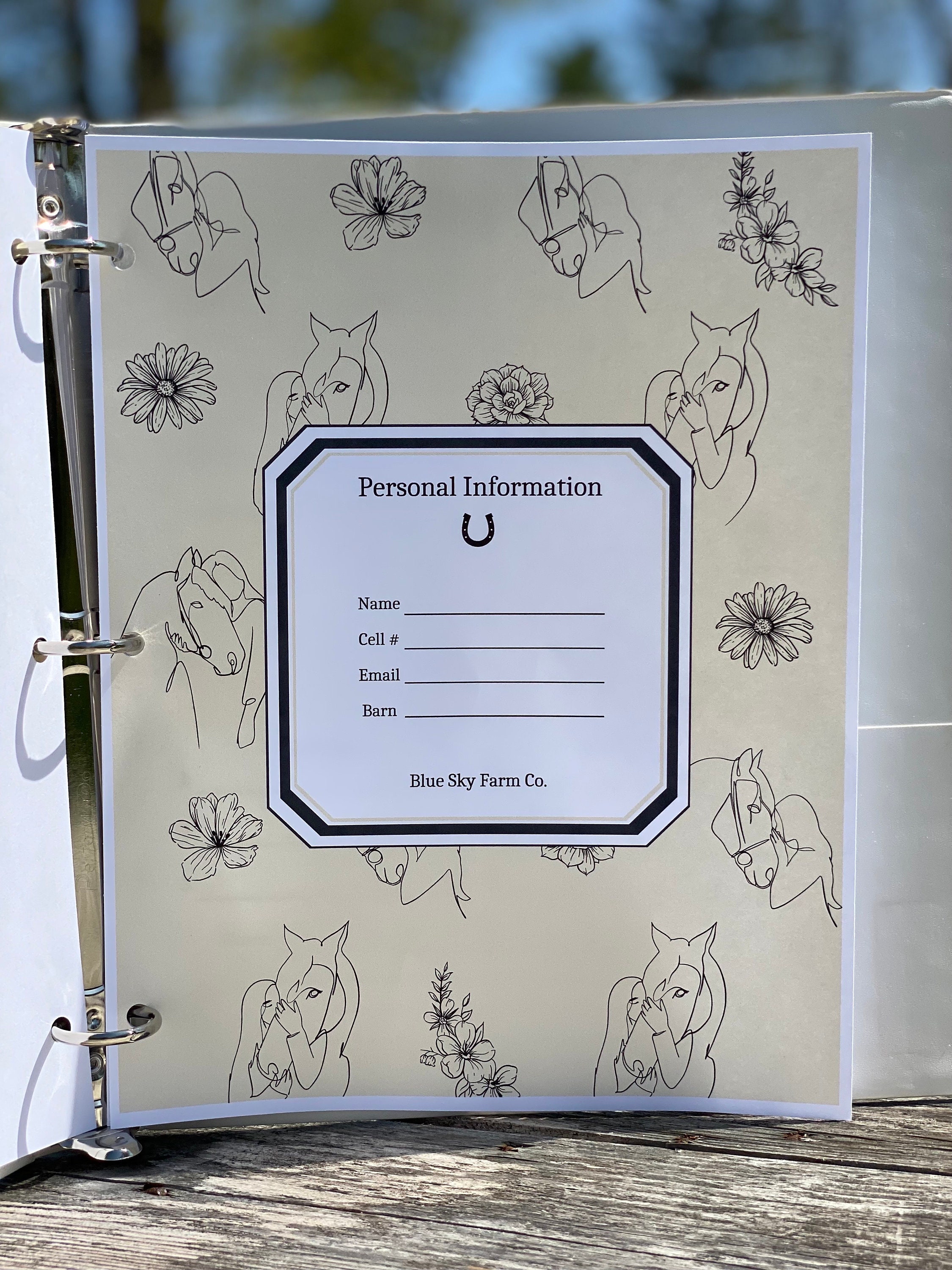 Equestrian Horse Printable Journal Horse Training Log Barn Gift for ...