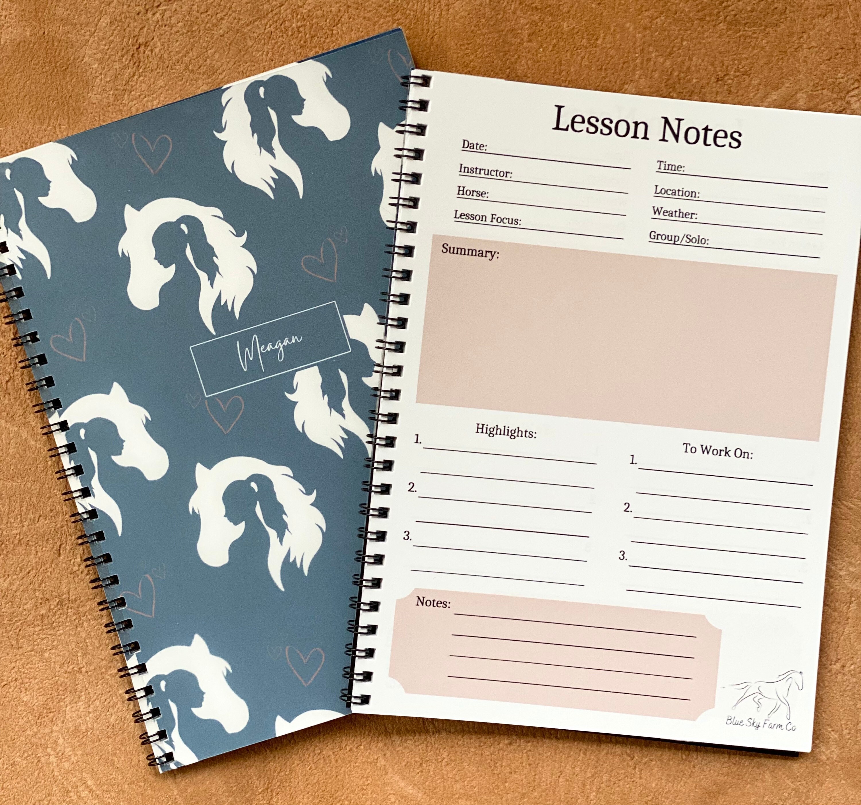 Personalized Horse Lesson Note Journal Equestrian Journal Horse ...