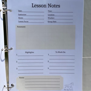 Equestrian Riding Journal Horse Printable Journal Horse Training Log ...