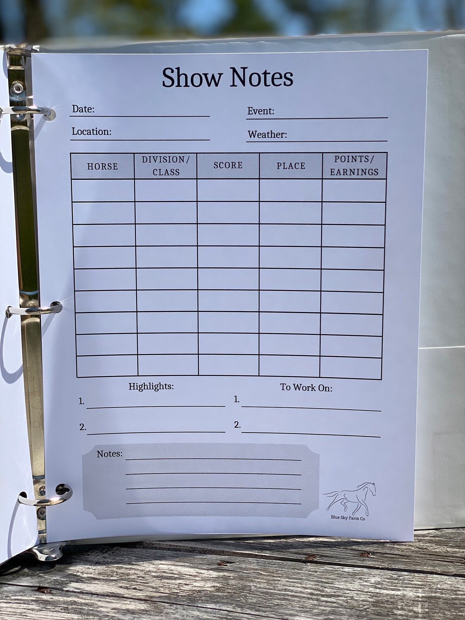 Horse Riding Binder Journal Equestrian Journal Horse Training Log ...