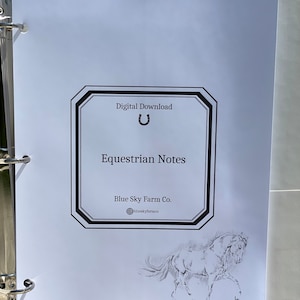 Horse Riding Binder Journal Equestrian Journal Horse Training Log ...