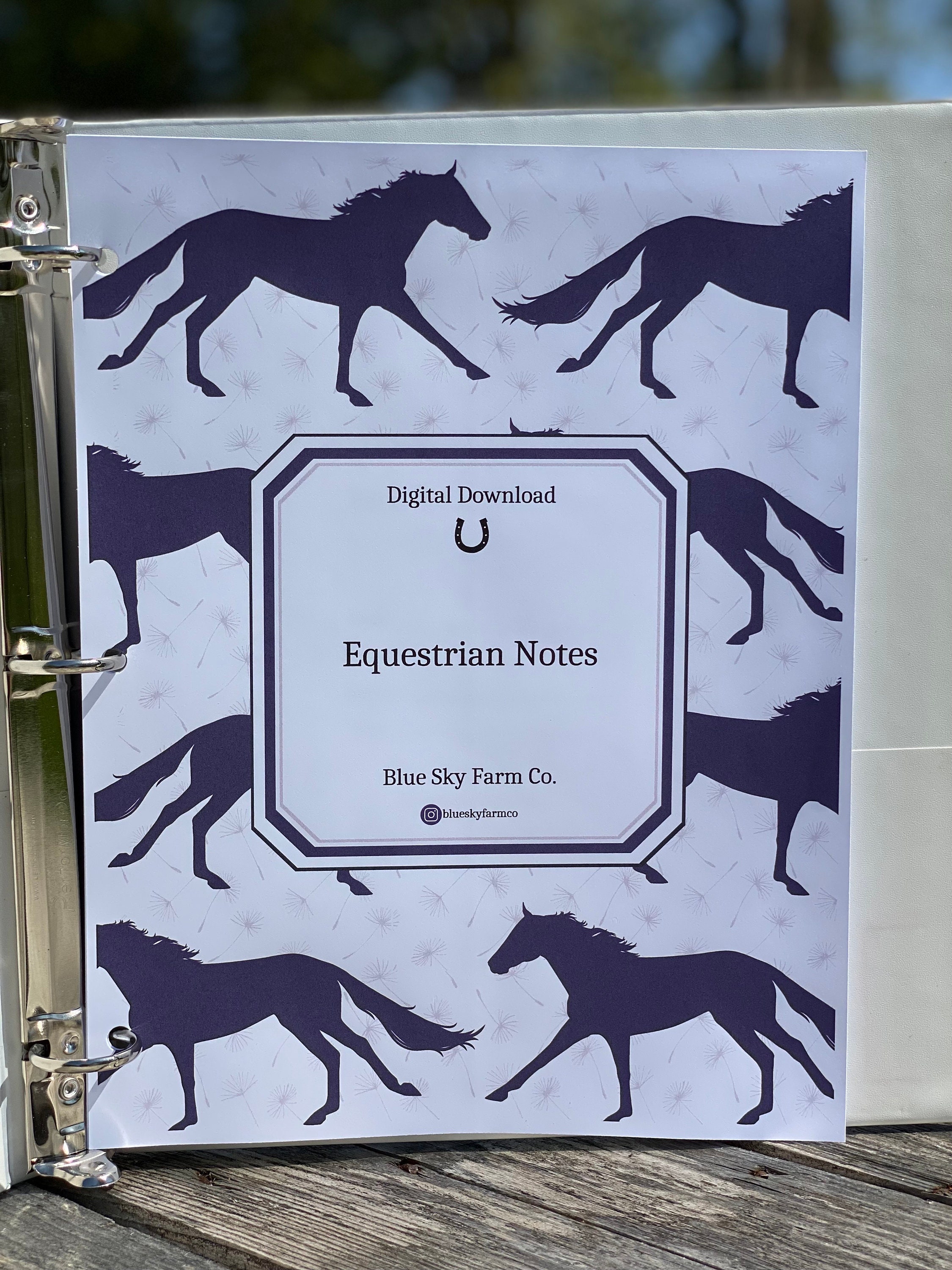 Equestrian Riding Journal Horse Printable Journal Horse Training Log ...