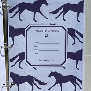 Horse Riding Notebook Equestrian Gift for Horse Owner Journal Purple ...