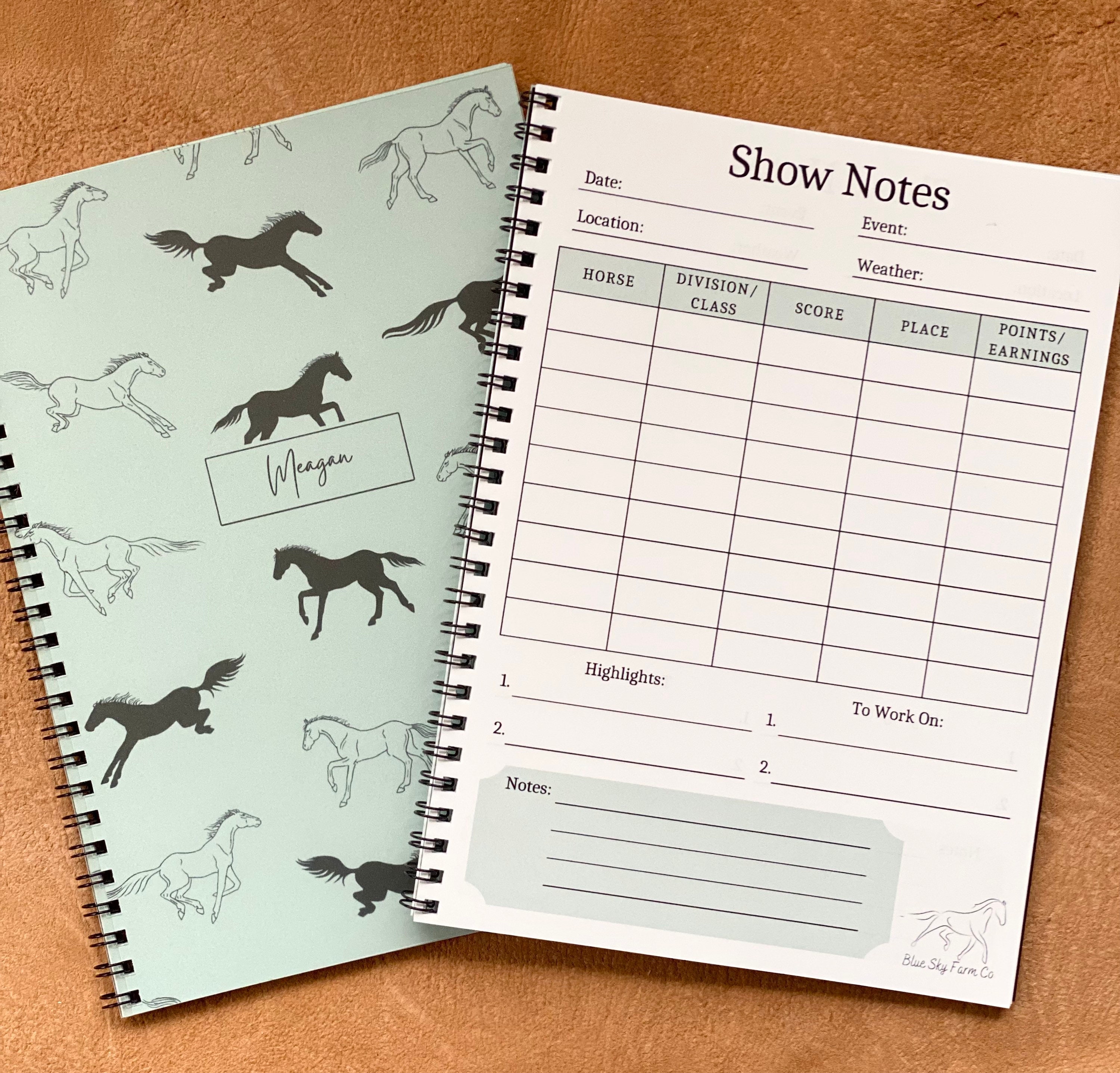 Personalized Horse Show Gift Journal Equestrian Journal Horse Training ...