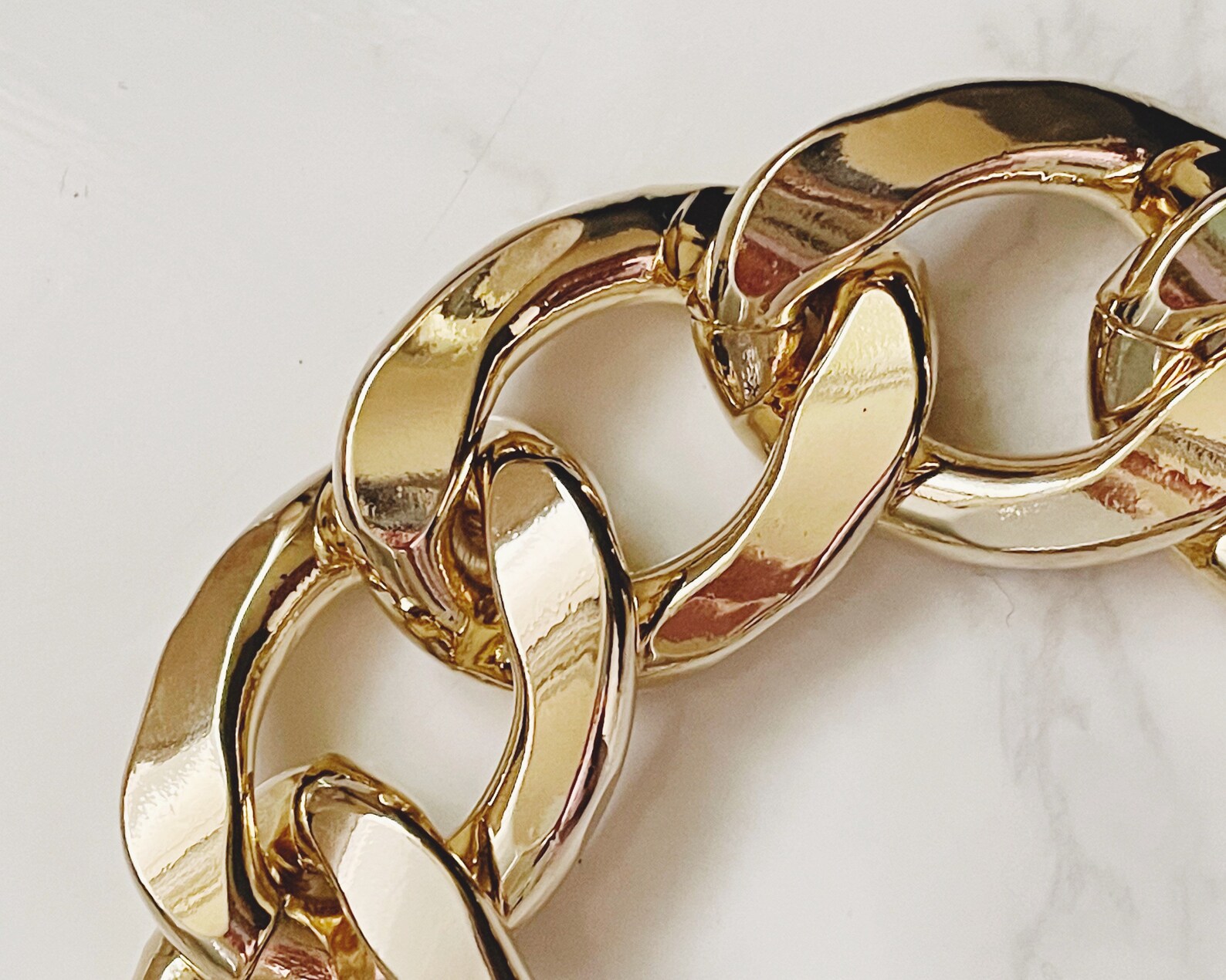 Bold Flat Gold Big Chain Bracelet Super Bold Party Bracelet - Etsy