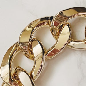 Bold Flat Gold Big Chain Bracelet, Super Bold Party Bracelet, Gold Link ...