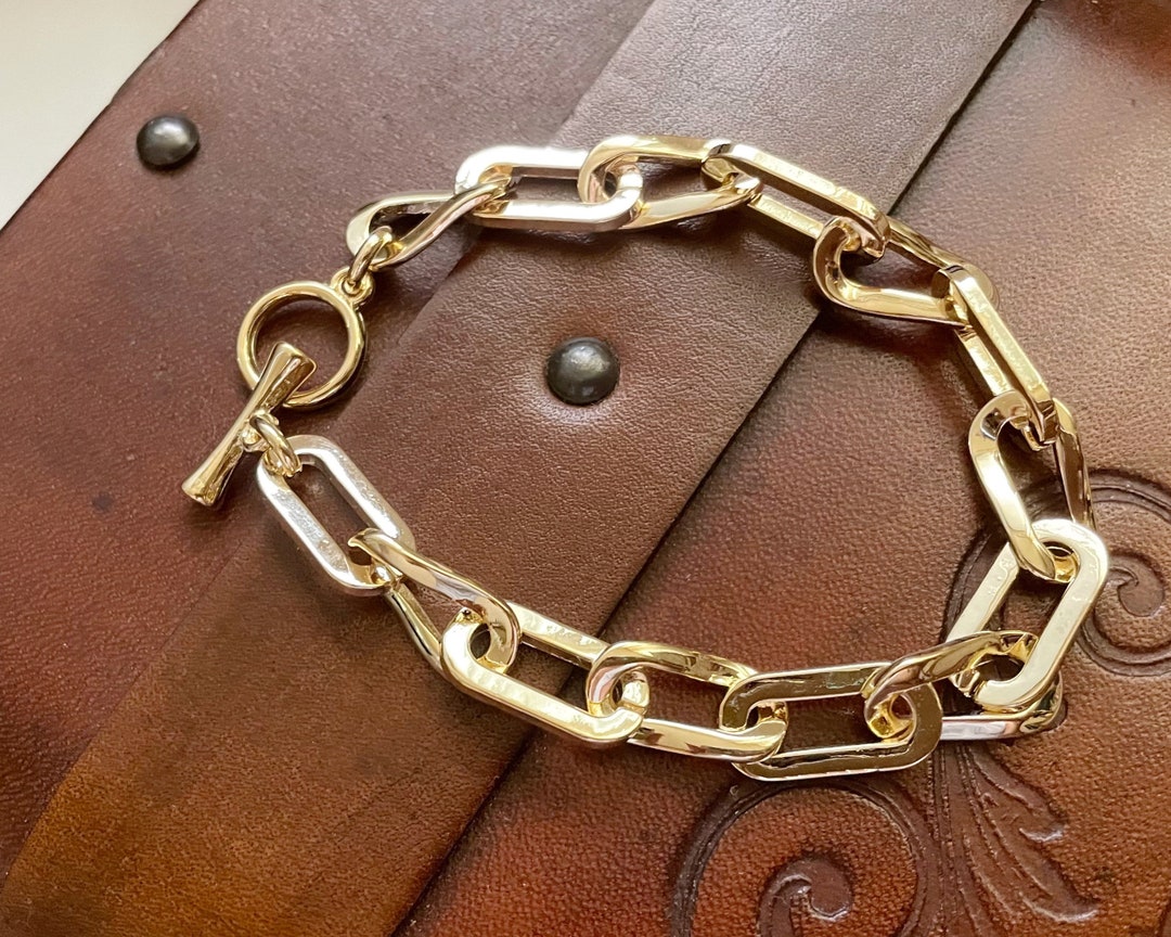Twisted Link Chain Bracelet, Gold Link Chain, Stack Bracelet, Chain ...