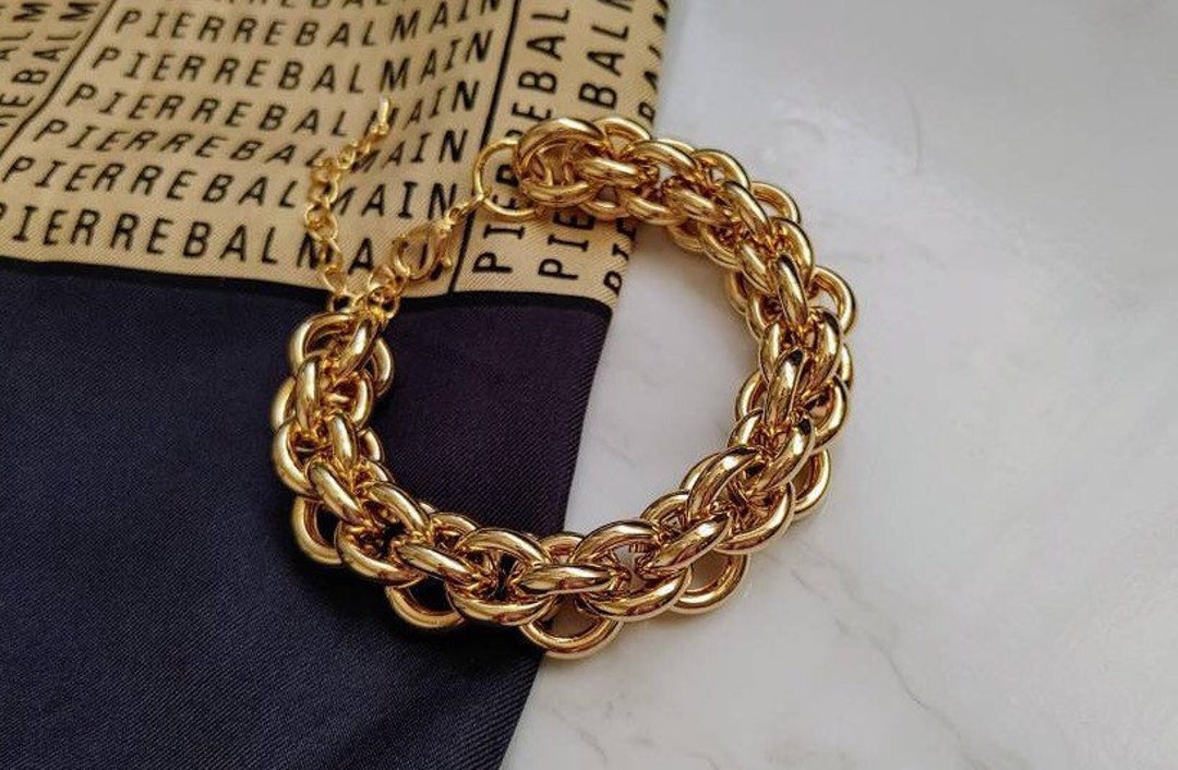 Bold Chunky Gold Chain Bracelet Stack Bracelet Gold Link - Etsy