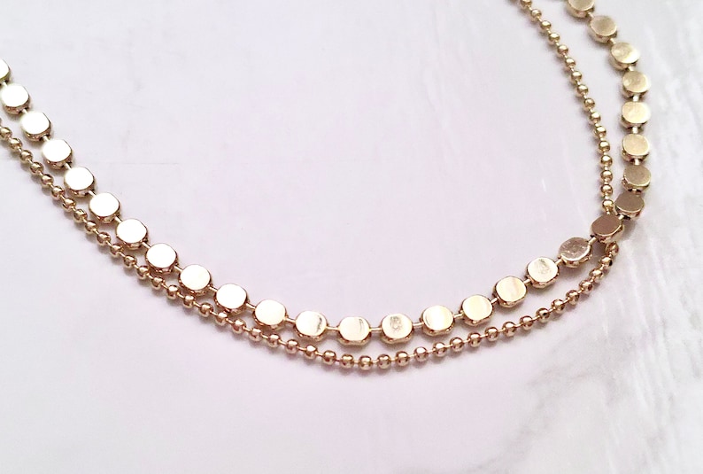 Layered Gold Bracelet, Double Gold Bracelet, Minimalist Bracelet ...