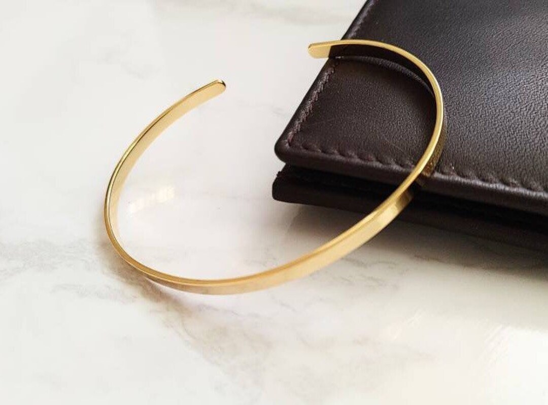 Plain Gold Cuff Bracelet, Minimalist Bracelet, Stacking Bracelet ...