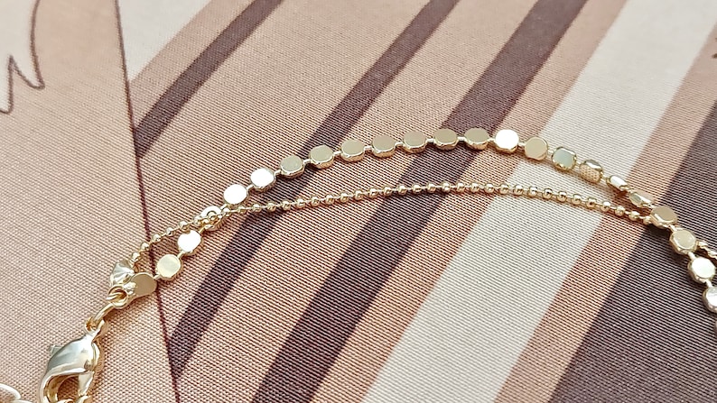 Layered Gold Bracelet, Double Gold Bracelet, Minimalist Bracelet ...