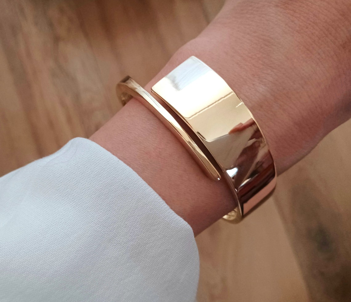 Gold Bold Bracelet Gold Bangle Bracelet Minimalist Gold - Etsy