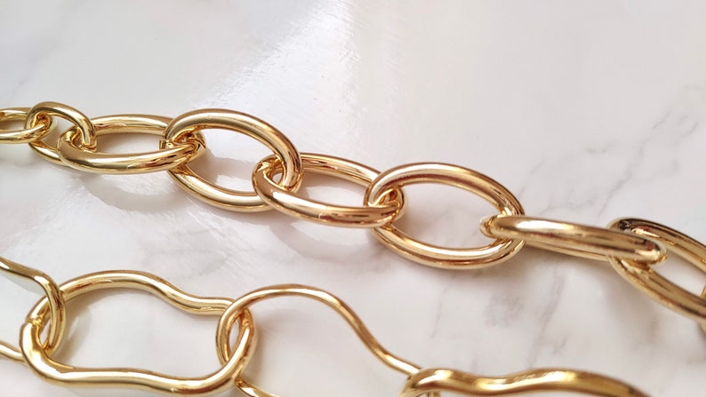 Big Chunky Gold Chain Bracelet Stack Bracelet Gold Link - Etsy