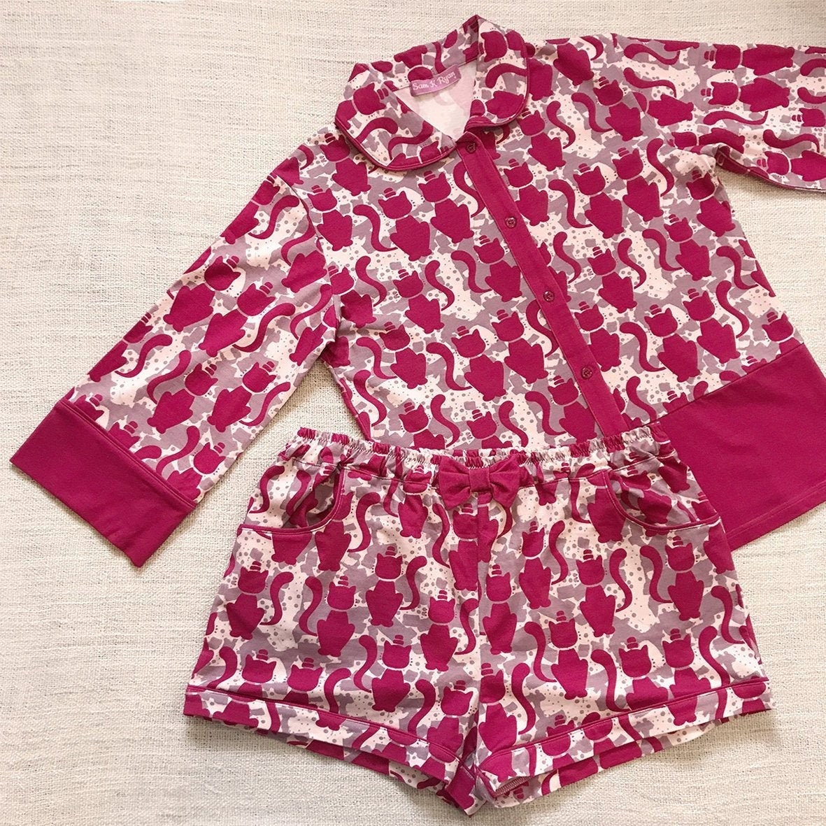 Cats Pyjama Shorts, Cat Bottoms, Pj's for Women, Kittens Sleepwear ...