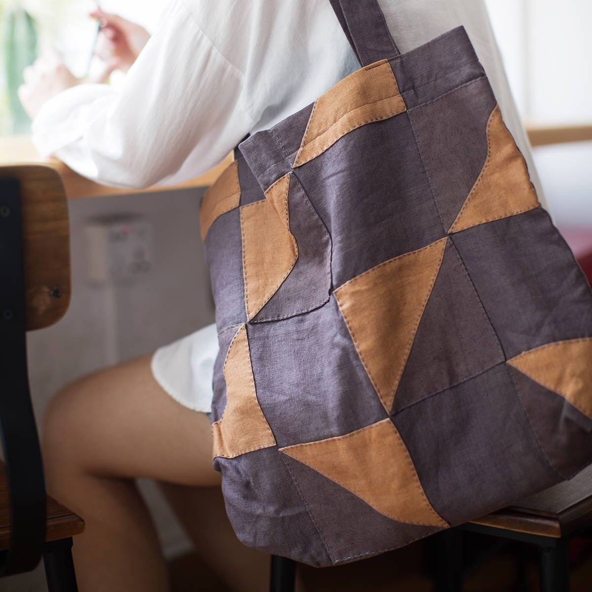 Indigo Patch Tote Bag Handmade Patch Work Shoulder Bag | Etsy