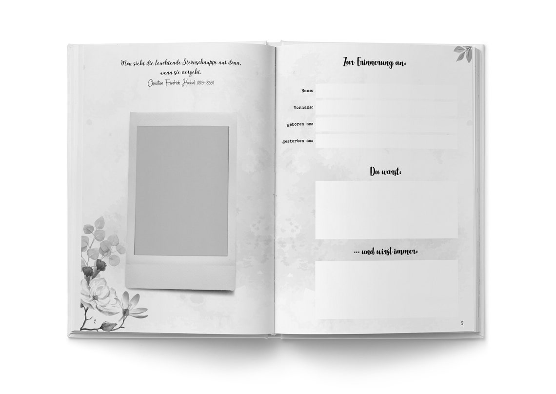 Personalisiertes Trauer & Erinnerungsbuch Trauerbuch für | Etsy