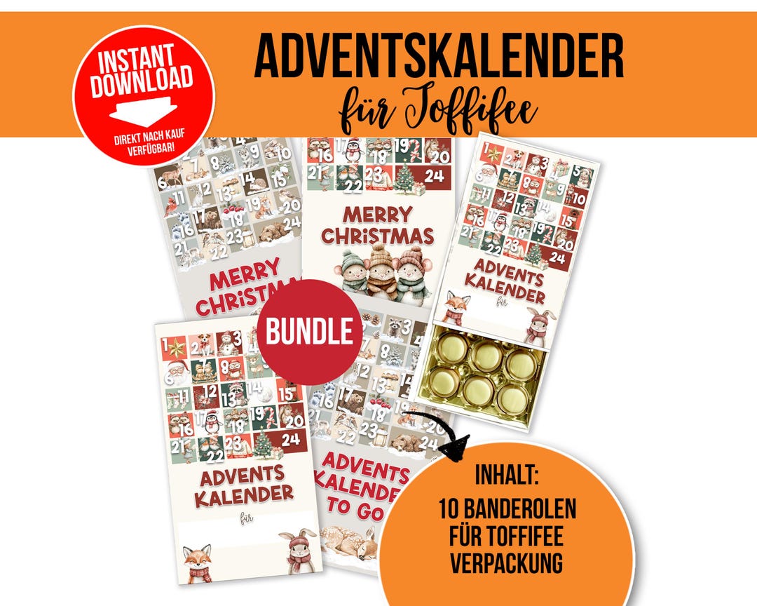 Toffifee Advent Calendar Bundle (10 Pieces) | Printable DIY Advent ...