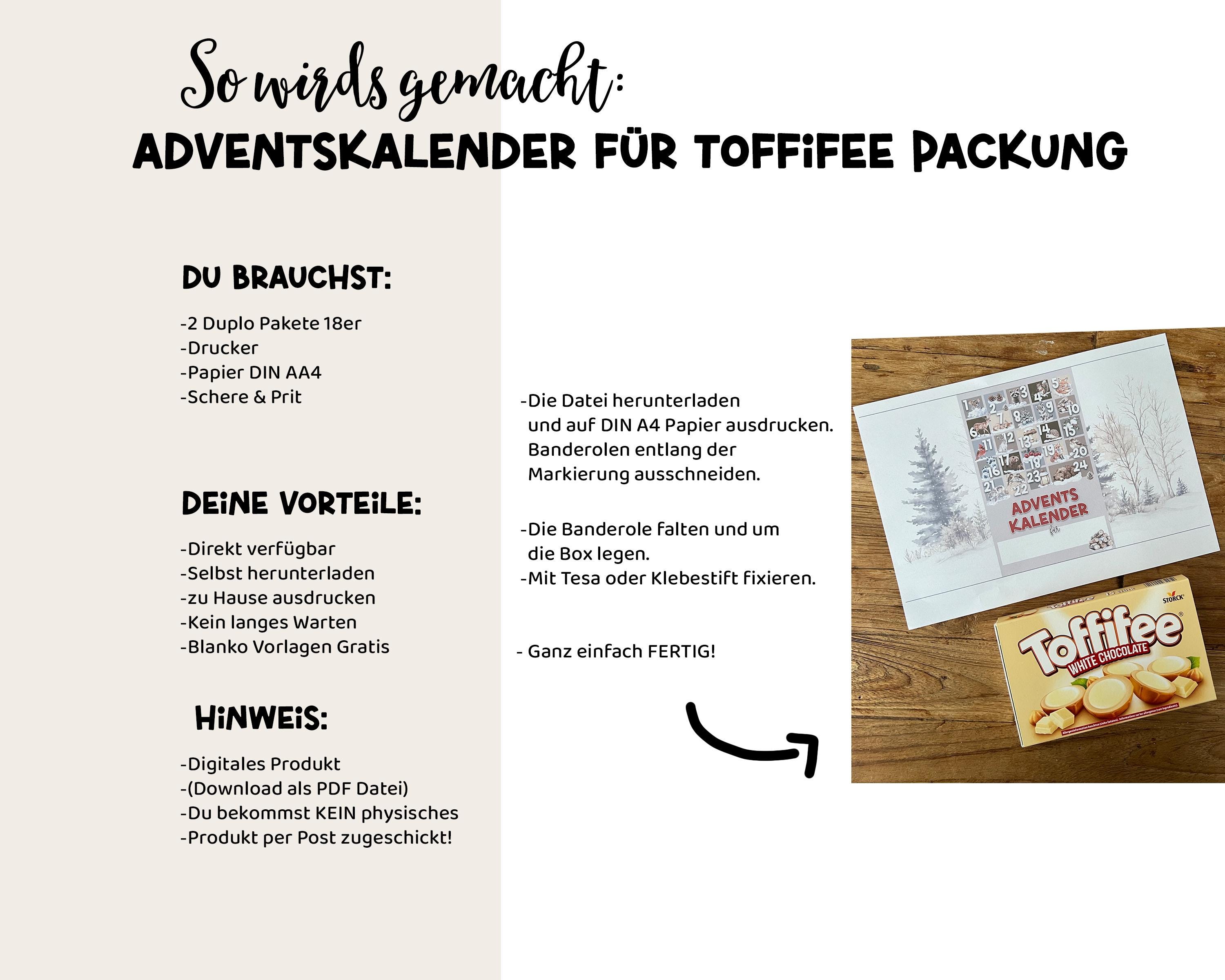 Toffifee Advent Calendar | Printable DIY Advent Calendar | Labels ...