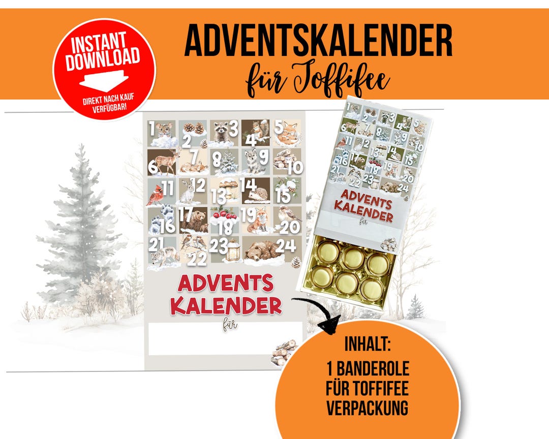 Toffifee Advent Calendar | Printable DIY Advent Calendar | Labels ...