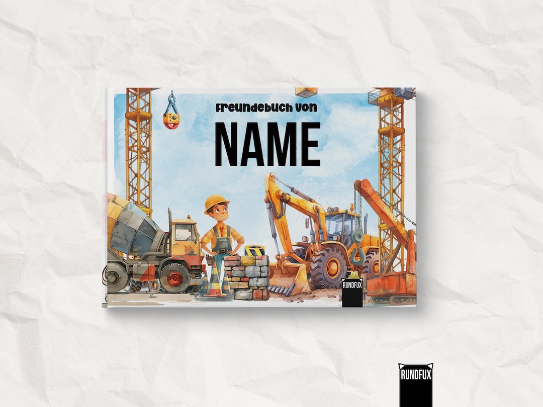 Construction Site Friendship Book (excavator, Crane, Cement Mixer ...