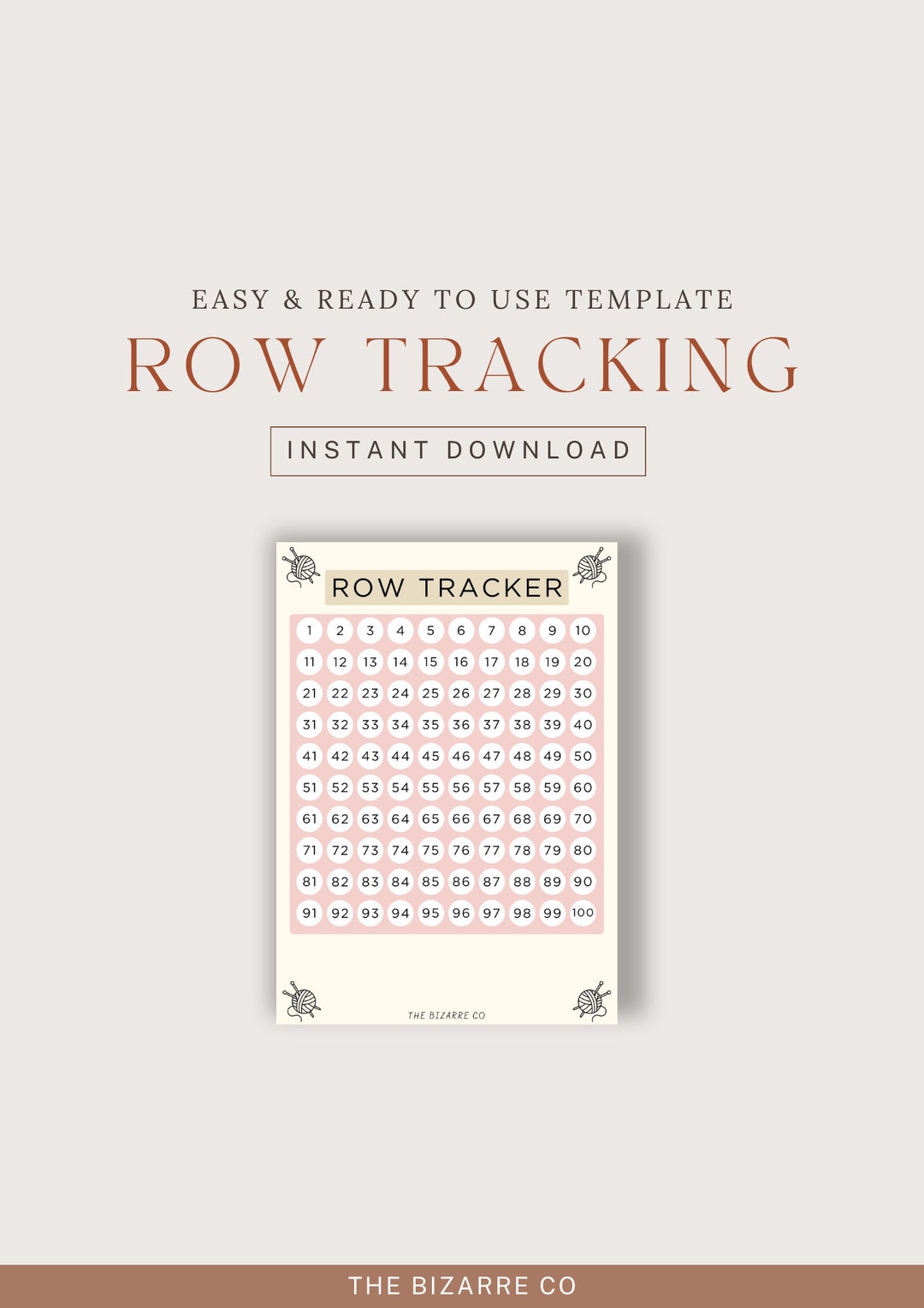 Knit Crochet Project Row Tracker - Etsy