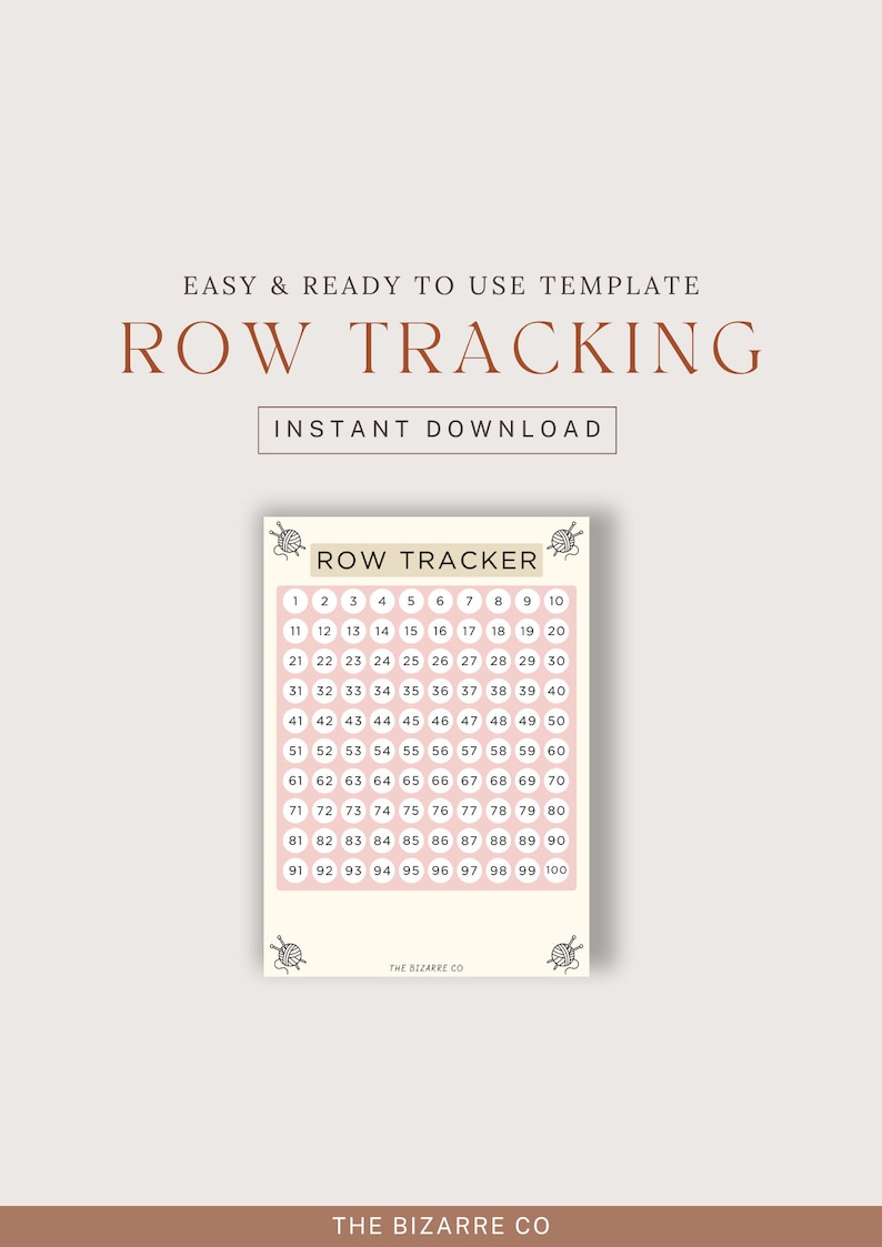 Knit Crochet Project Row Tracker - Etsy