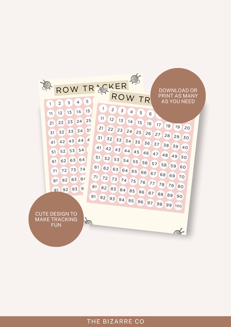 Knit Crochet Project Row Tracker - Etsy