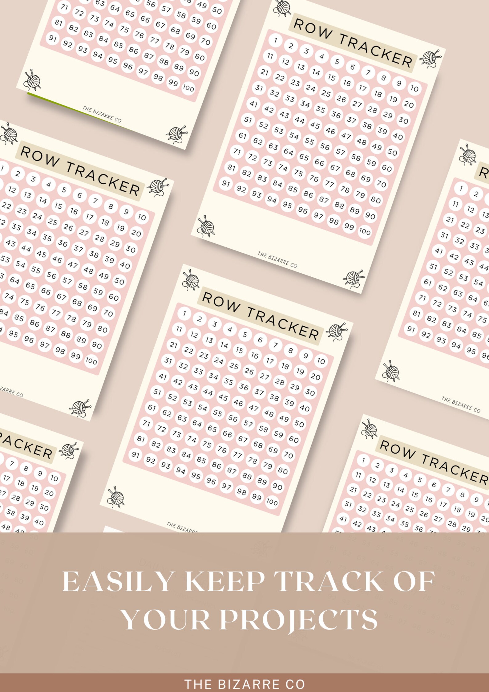 Knit Crochet Project Row Tracker - Etsy