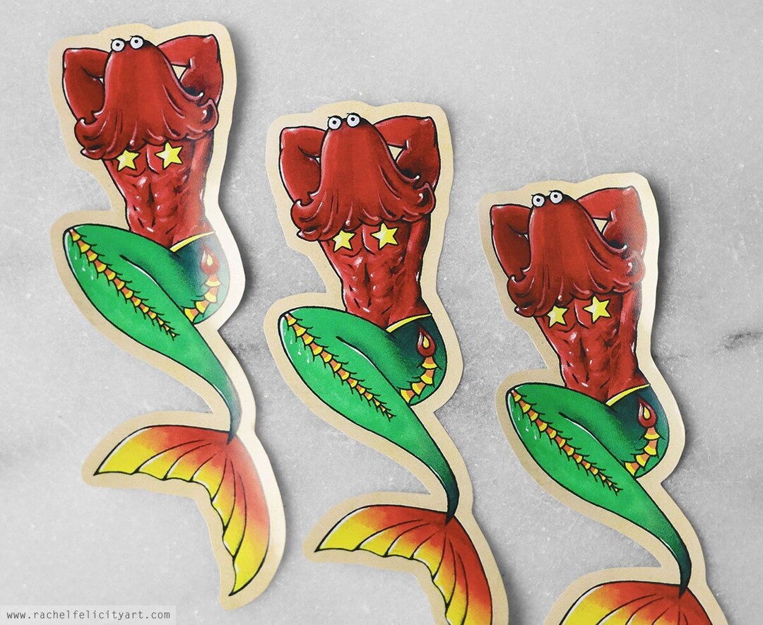 Red Guy Merman Sticker DHMIS Sticker DHMIS Art - Etsy