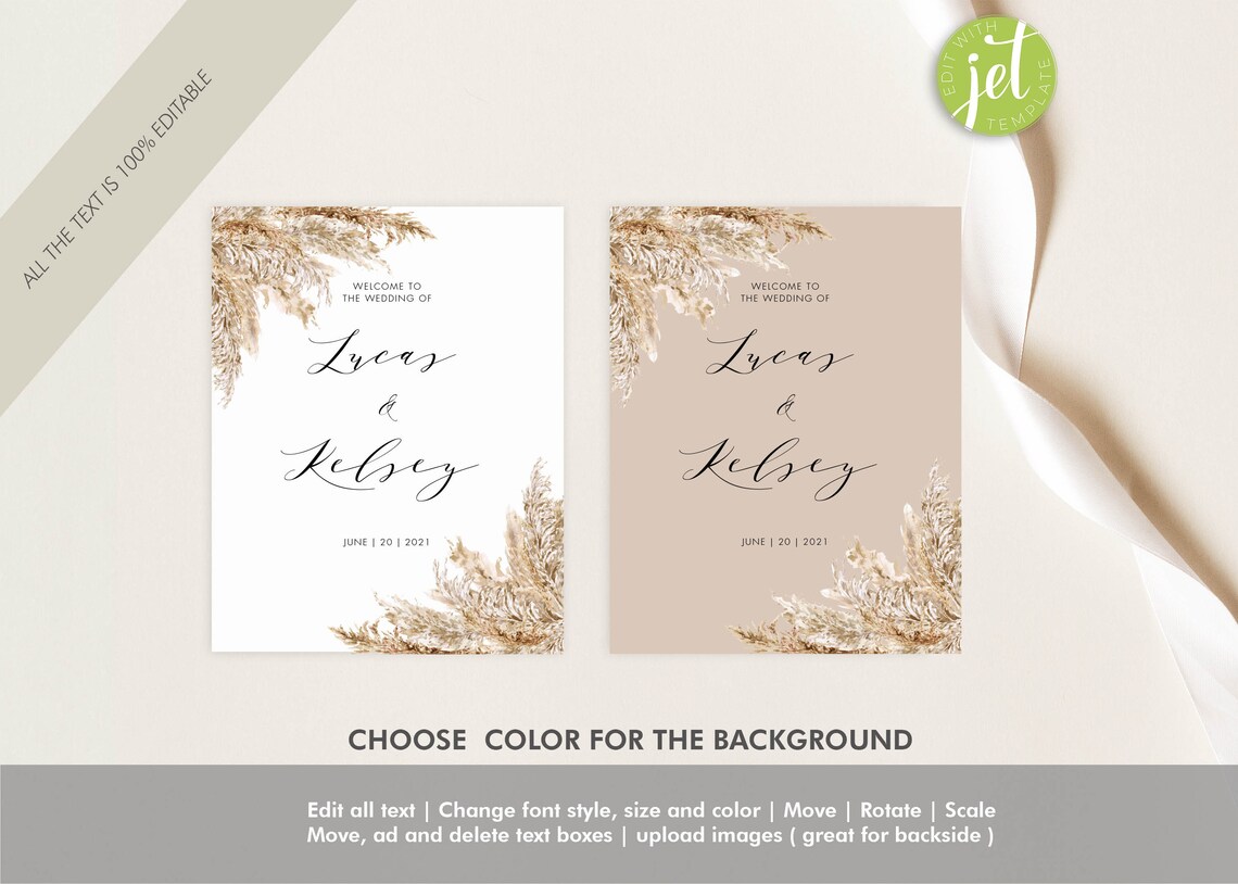 Printable Welcome Sign Boho Welcome Sign Wedding Welcome - Etsy