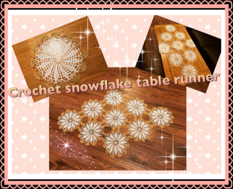 Crochet Christmas Snowflake Table Runner - Written Pattern - Etsy