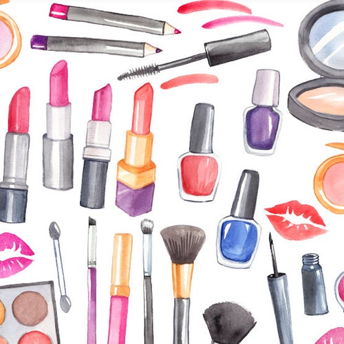 Watercolor Makeup Clipart Beauty and Make up Clip Art - Etsy