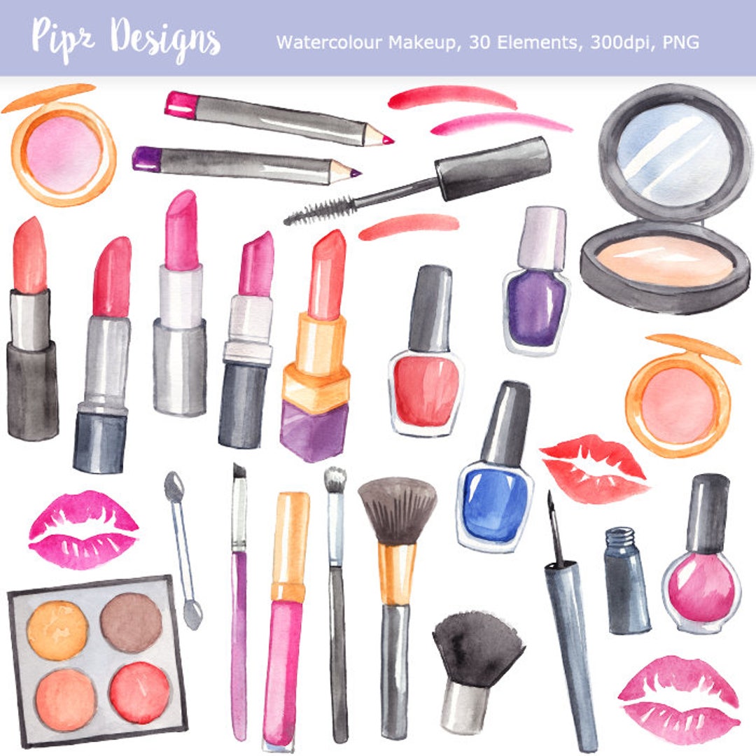 Watercolor Makeup Clipart Beauty and Make up Clip Art, Girly, Fashion ...