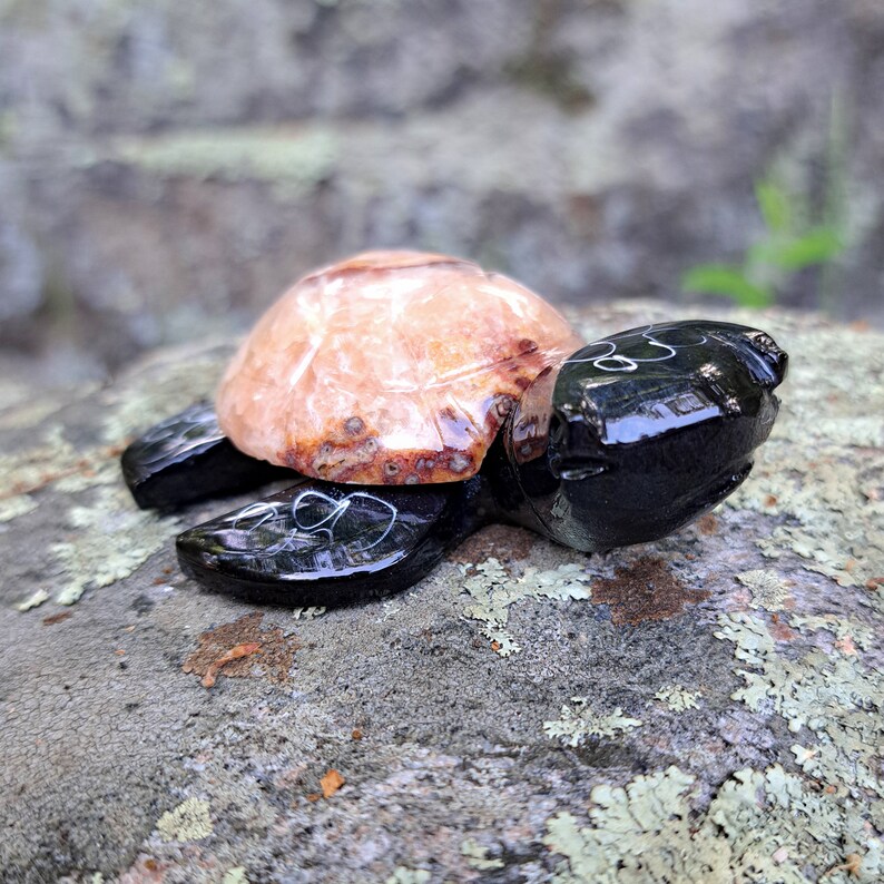 Hand Carved Sea Turtle Natural Gemstone Turtles Carved | Etsy
