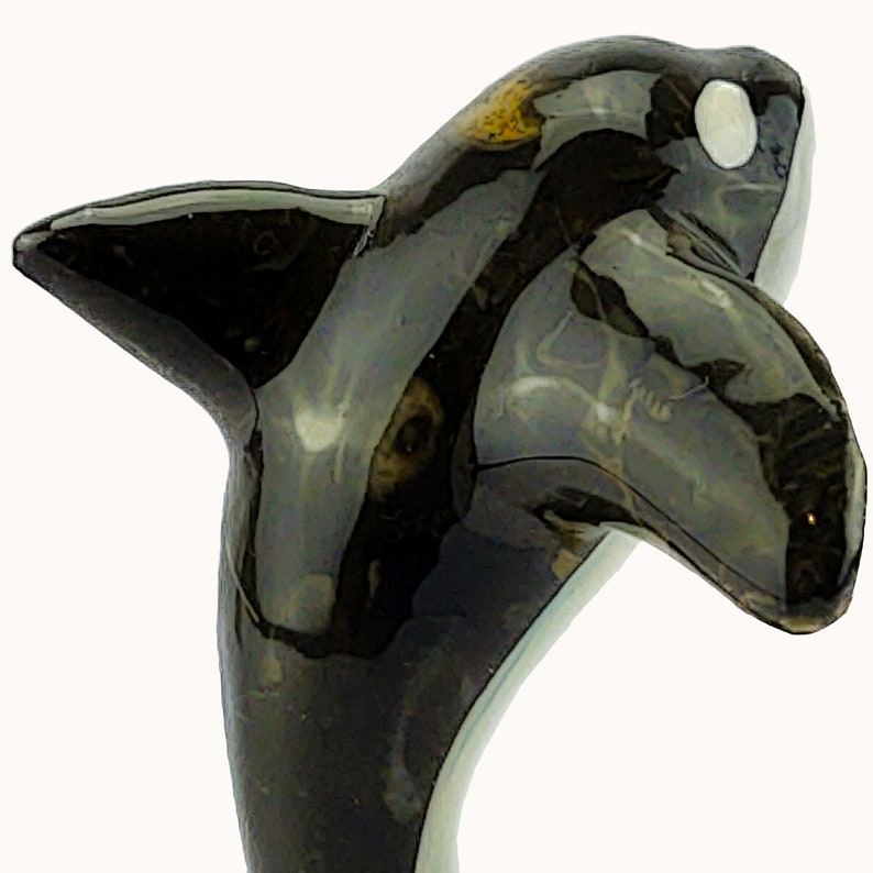 Stone Carved Orca Whale Onyx and Marble Orca Figurine | Etsy