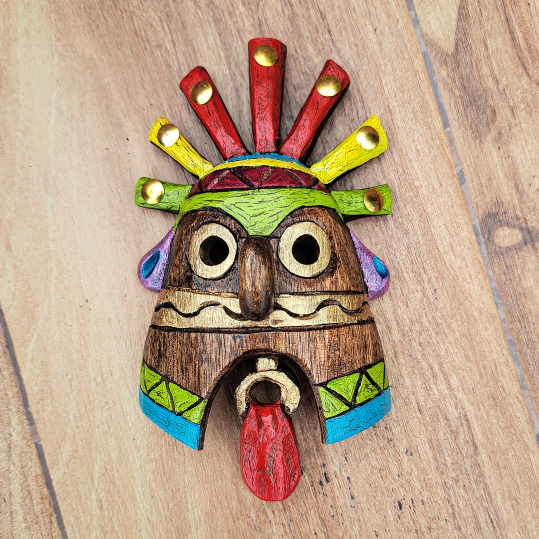 Hand Carved Wooden Tribal Mask: Colorful Rain Forest Wall Hanging - Etsy
