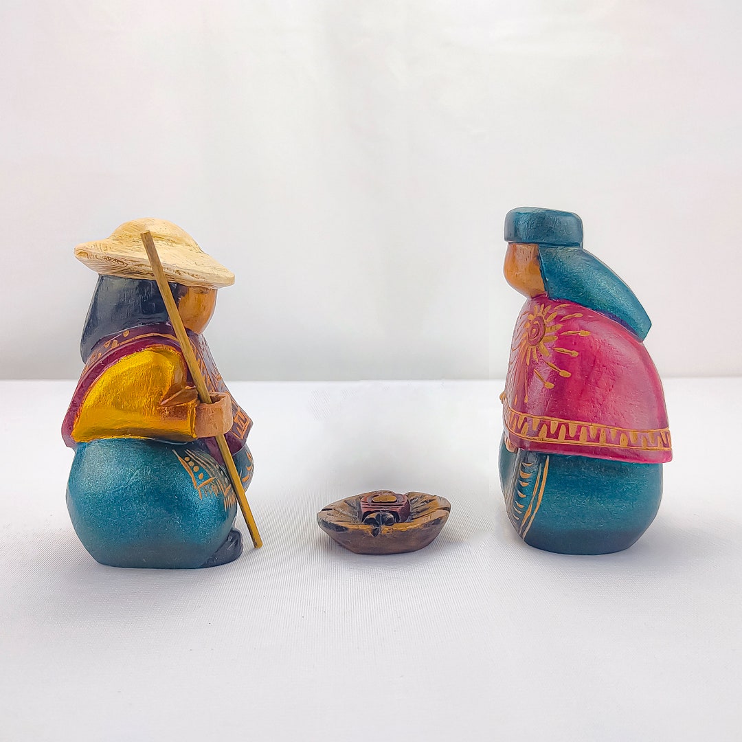 3 Piece Native American Nativity Set Wooden Andean Nativity Creche ...