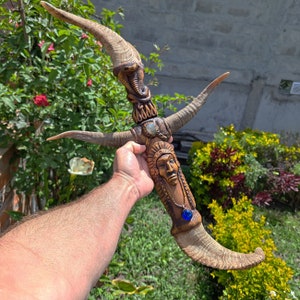 Inca Ceremonial Knife With Rare Horn Accents and Gemstone - Etsy