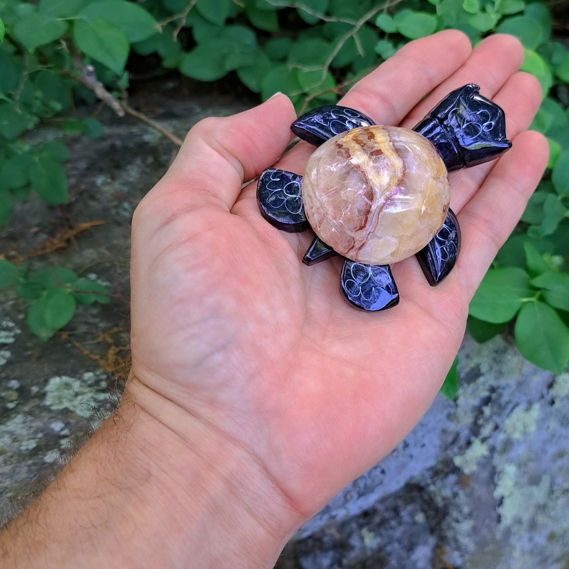 Hand Carved Sea Turtle Natural Gemstone Turtles Carved | Etsy