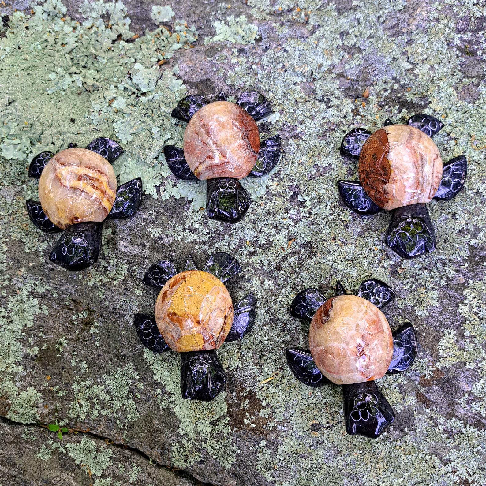 Hand Carved Sea Turtle Natural Gemstone Turtles Carved | Etsy