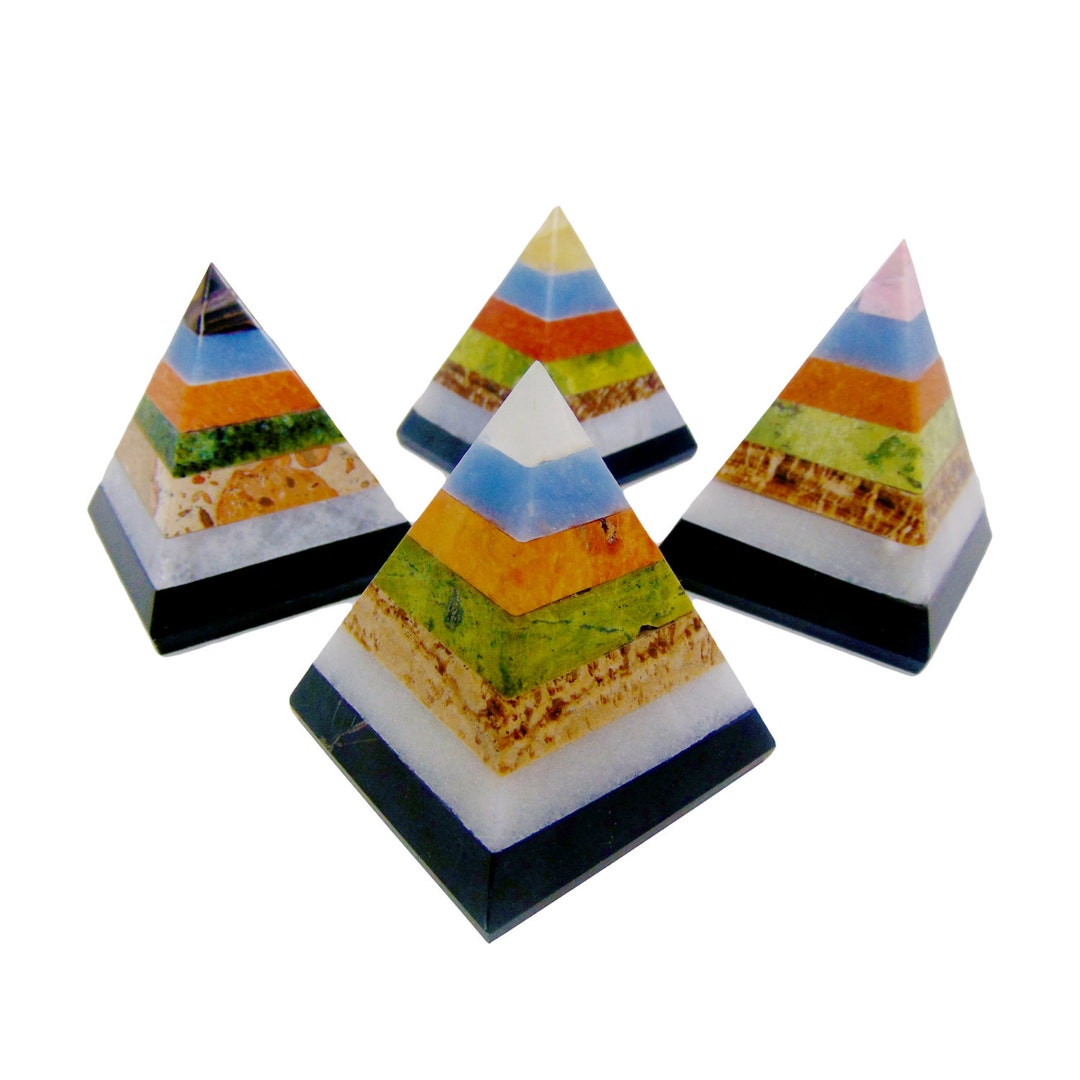 7 Chakras Gemstone Pyramid Crystal Chakra Pyramid Energy Healing Chakra ...