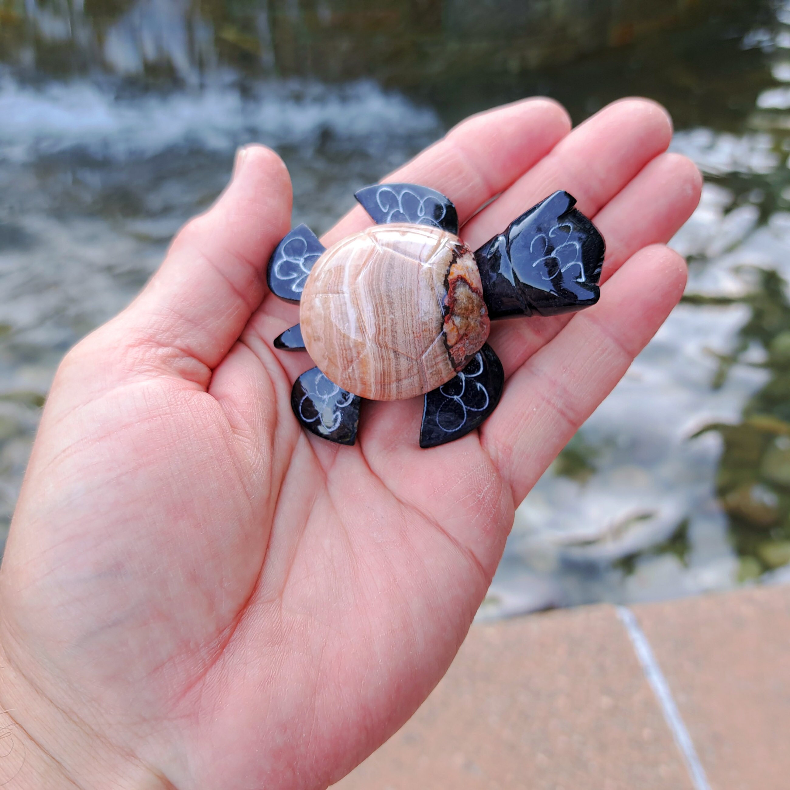 Hand Carved Sea Turtle Natural Gemstone Turtles Carved - Etsy