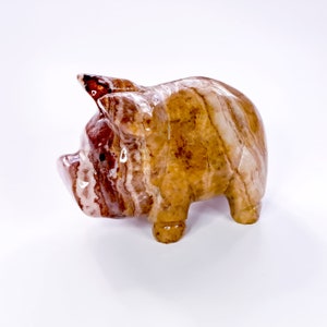 Natural Onyx Crystal Carved Pigs Stone Pig Pig Collectible Figurines ...